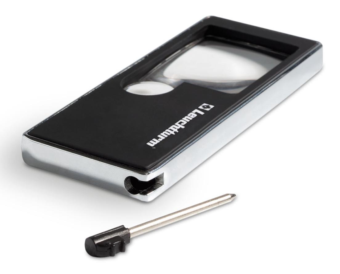 Pocket Magnifier - 2.5x and 10x magnification with LED Light & UV Lamp ...